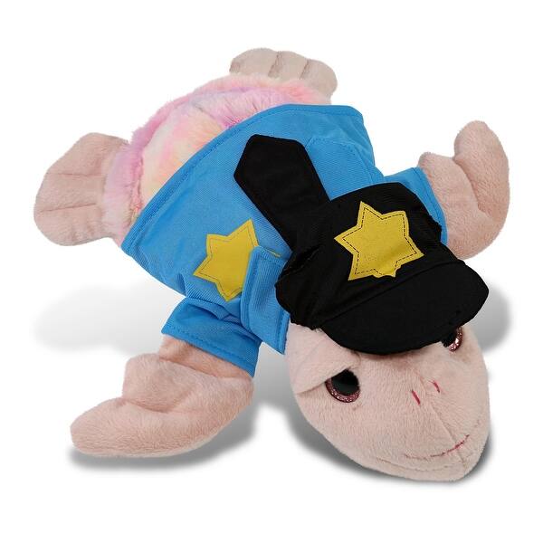 DolliBu Rainbow Pink Sea Turtle Police Officer Plush with Cop Uniform ...