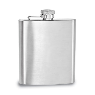 Curata Brushed Stainless Steel 8 Ounce Square Flask with Funnel - Bed ...
