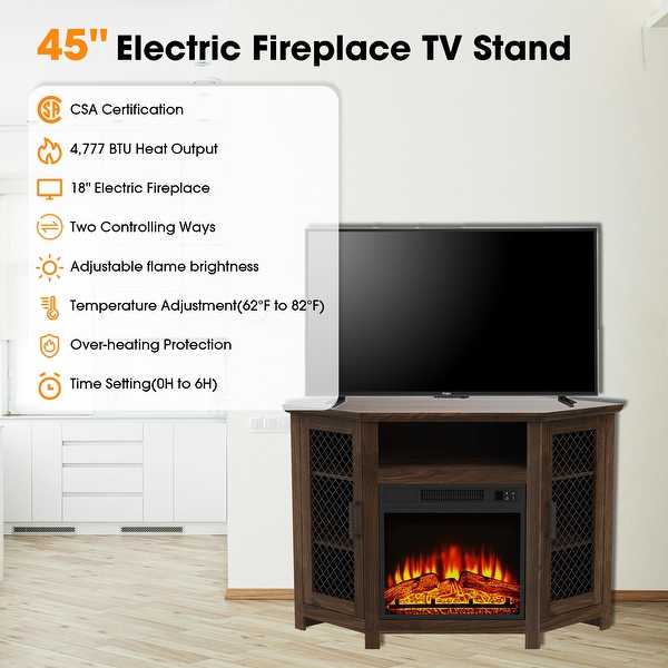 45 inch tv stand with fireplace store