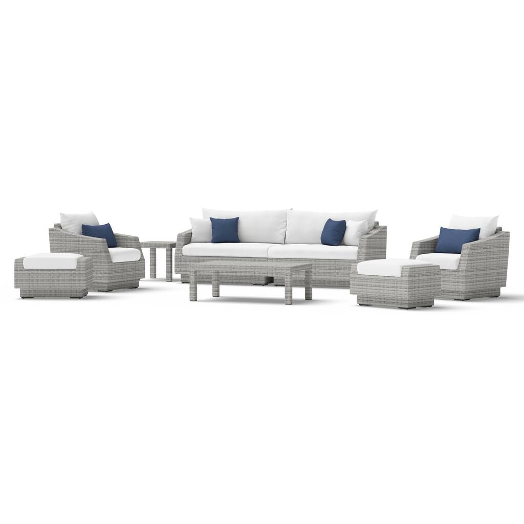 Del Mar 8 Piece Sunbrella Outdoor Patio Sofa And Club Chair Set ...