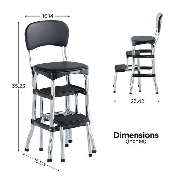 COSCO Stylaire Retro Chair plus 2-Step Step Stool w/ Pull-Out Steps ...