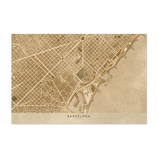 Barcelona Catalonia Spain Map of Barcelona in Sepia Art Print/Poster ...