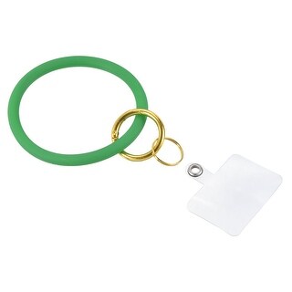Key Ring Bracelet Silicone Keychain Circle Wristlet Keyrings, Green ...