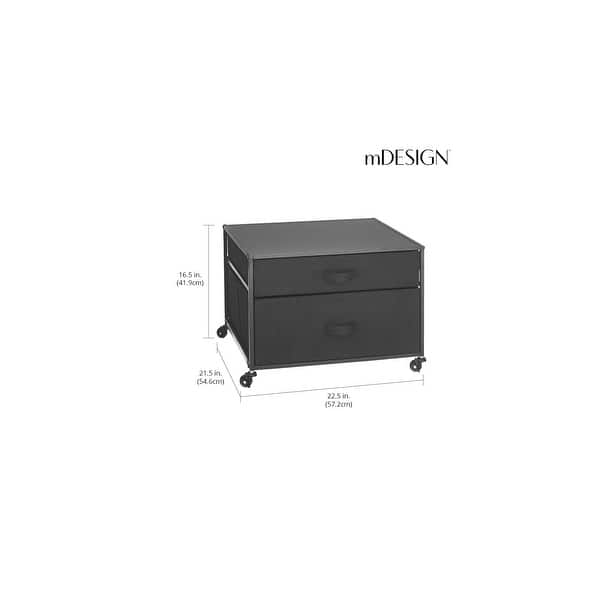 mDesign Small Portable Mini Fridge Storage Cart with Wheels and Drawers ...
