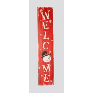 40" Wood Snowman Welcome Sign - Bed Bath & Beyond - 38426052