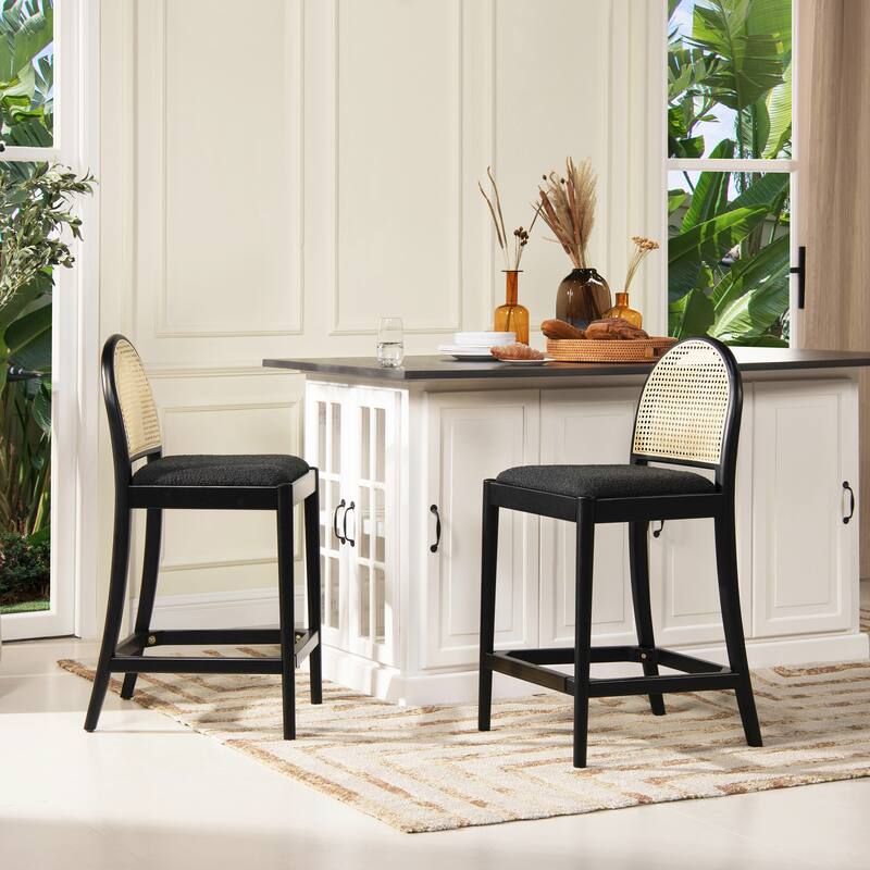 Panama Arched Cane Rattan Counter and Bar Stool (Set of 2) - On Sale ...