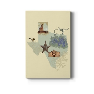 Illustrated State-Texas Premium Gallery Wrapped Canvas - Ready to Hang ...