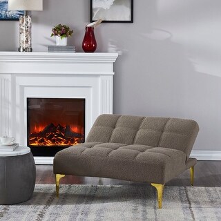 Folding Single Sofa Chair Convertible Gold Metal Leg Couch Living Room ...