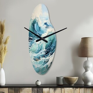 Watercolor Storm Coastal Ocean II - Coastal Ocean Wall Clocks in Cloud ...