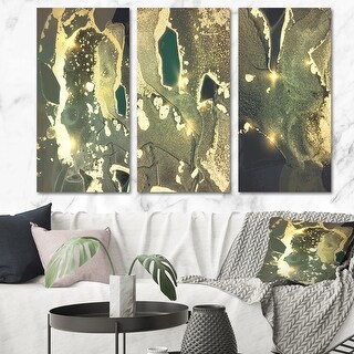 Designart 'Marble Glam Art VIII' Glam Art Set of 3 Pieces - Bed Bath ...