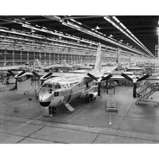 Production Of Airplanes At A Factory Lockheed C130 Hercules Transports ...