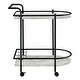 Rhea 32 Inch Bar Cart Trolley, U Shaped Tray, Faux Marble Shelves ...