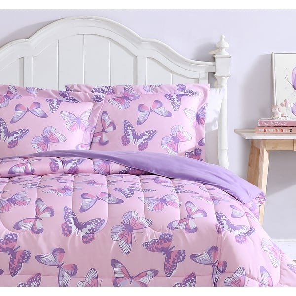 pink and purple twin comforter set