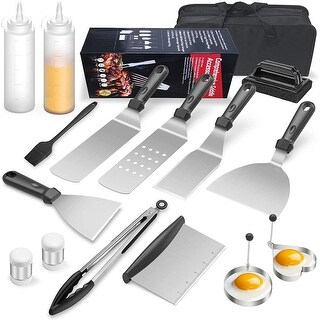 16 Piece Grill Pan Accessory Set Flat Top Grill Accessory Set - N/A ...
