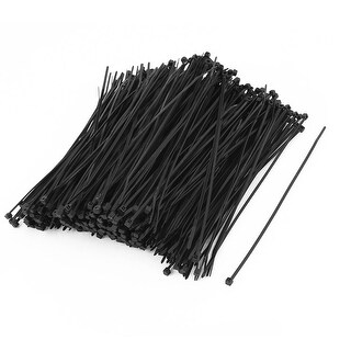 2mmx150mm Nylon Strip Zip Tie Wire Cable Fastener Off Black 500pcs ...