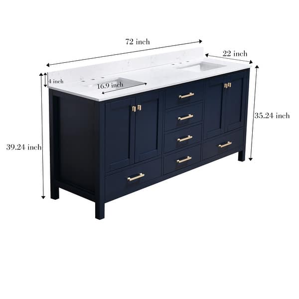 StarrySky 72 inch Undermount Double Sink Bathroom Vanity with ...