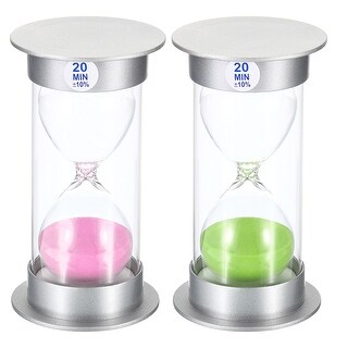 20 Minute Sand Timer, Sandy Clock Count Down Sand Glass, Pink, Green ...