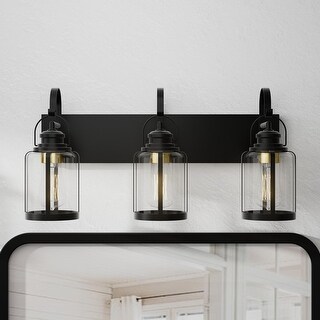 Luende Vigo Serie 3-Light Dimmable Bathroom Vanity Light - Matte Black ...