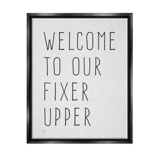 Stupell Fixer Upper Home Welcome Sign Casual Typography Floater Frame ...