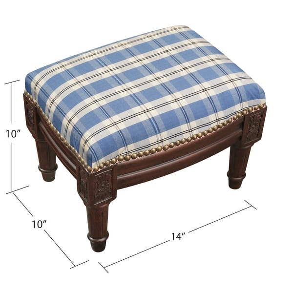 Blue Plaid Footstool - Bed Bath & Beyond - 30066660