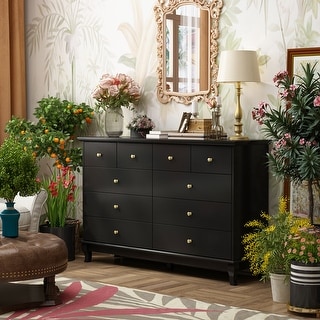 55.1"W Lacquer Dresser Long Dresser for Bedroom Chest of Drawers - Bed ...