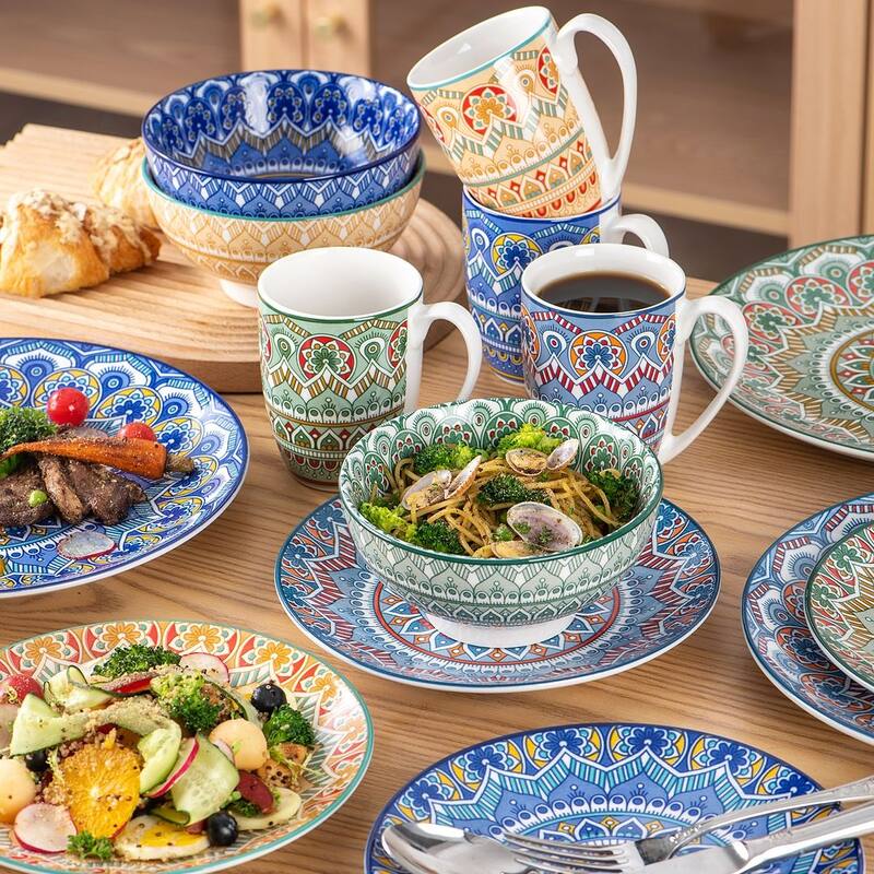vancasso Mandala Bohemian Porcelain Dinnerware Set (Service for 4 ...
