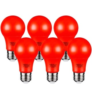 7W Red LED A19 Bulb, E26/E27 Base, 30,000hrs, for Bedroom, Living Room ...