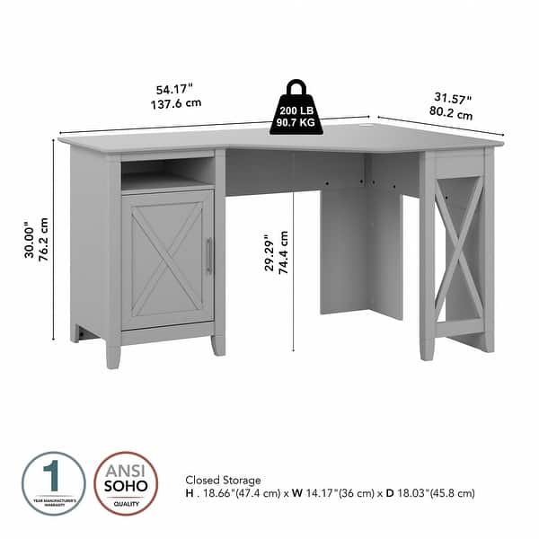Bush Furniture Key West 54W Corner Computer Desk with Storage - Bed ...