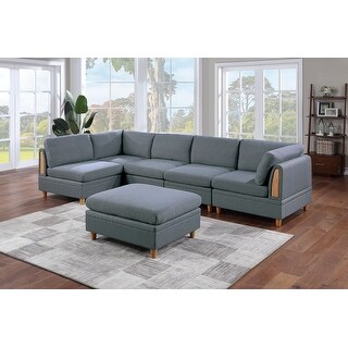 6 Piece Dorris Fabric Modular Sectional Sofa Set, Living Room Furniture ...