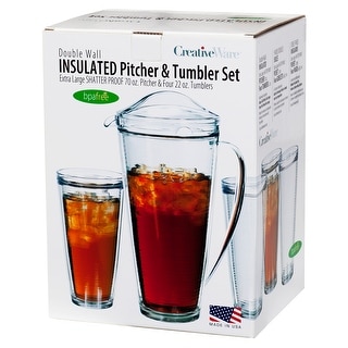 CreativeWare Insulated Pitcher and Tumbler Set - Bed Bath & Beyond ...