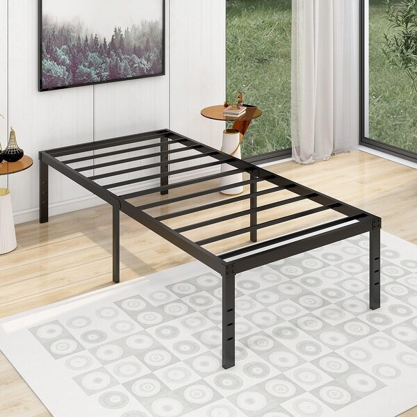 alazyhome 18 inch Heavy Duty Metal Platform Bed Frame with Storage On Sale Bed Bath Beyond 39114698