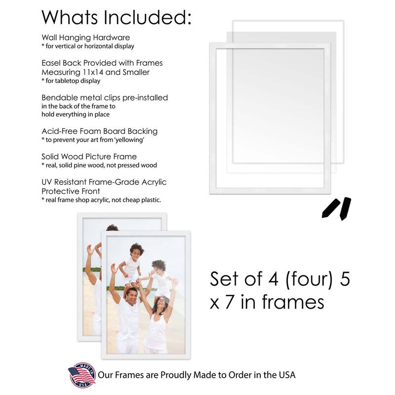 white picture frames 5x7
