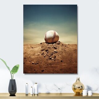 Designart "Baseball Pitchers Mound I" Baseball Metal Wall Art - Bed ...