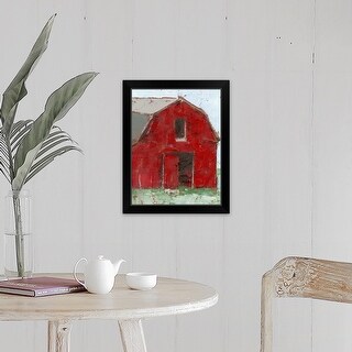 "Big Red Barn I" Black Framed Print - Bed Bath & Beyond - 30174729