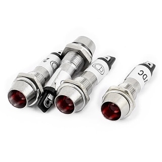 5Pcs DC 24V Red LED Metal Indicator Pilot Dash Light Signal Lamp - Bed ...