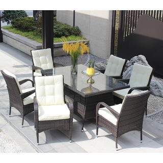 7-Piece Rectangular Dining Set, Outdoor Family Dining Set - Bed Bath & Beyond - 37651678