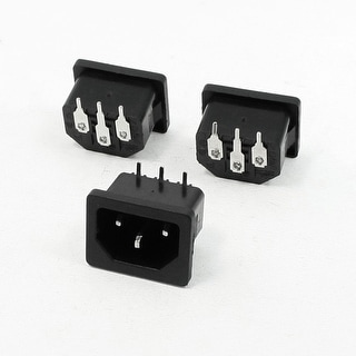 AC 250V 10A IEC320 C14 Inlet Panel Mount Black 3P Power Socket 3 Pcs ...