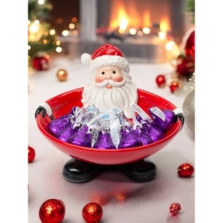 Ceramic Santa Claus Candy Bowl 6In Holiday Decor Home Office Kitchen ...