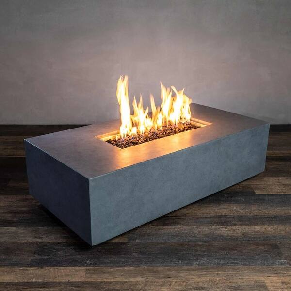 Starfire Designs Beton Rectangle Concrete Gas Fire Pit in Natural Gray ...