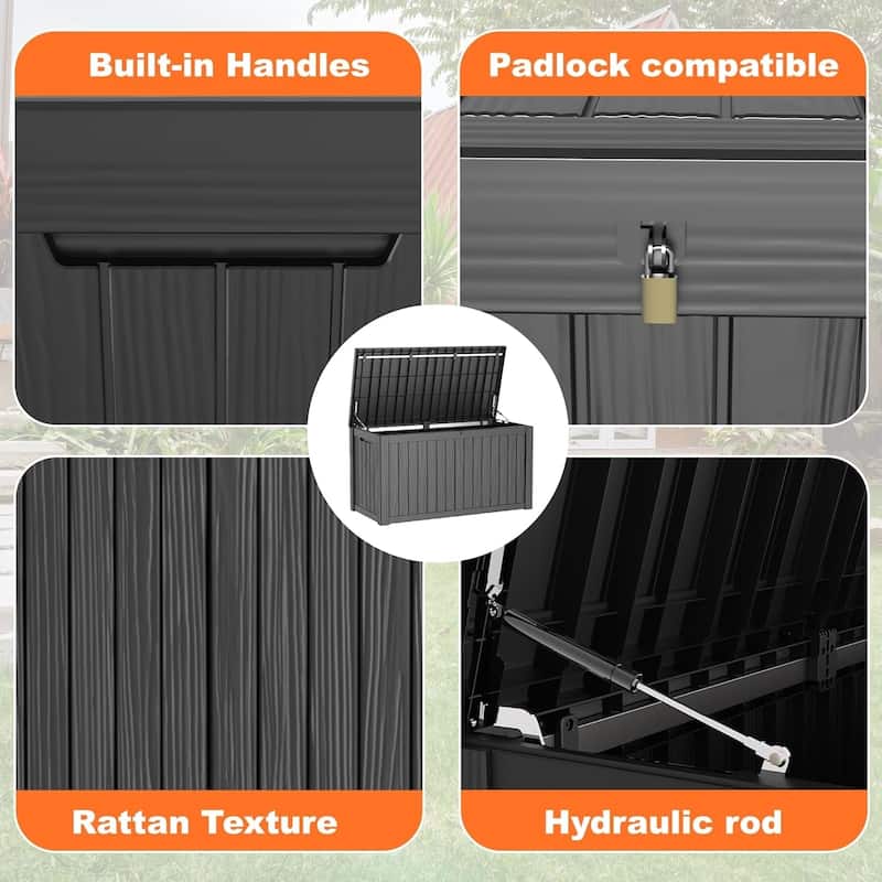 150/100/75/60/50/32/30gallon resin outdoor storage deck box ...