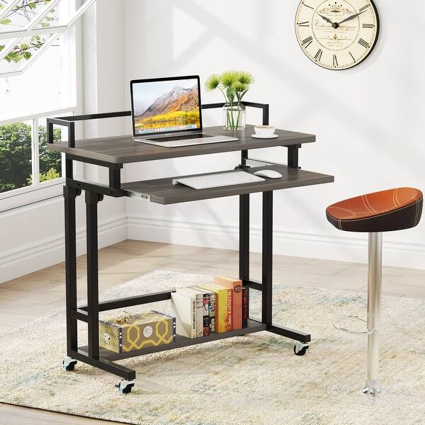 Portable Standing Desk , Adjustable Height Couch Table with Keyboard ...