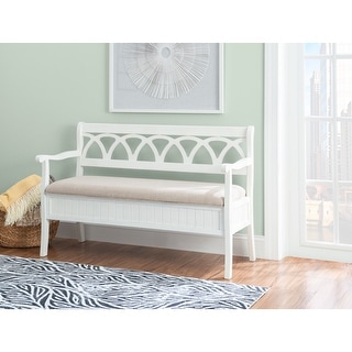 Storage Bench with Cushion Seat - 48" - White - Bed Bath & Beyond ...