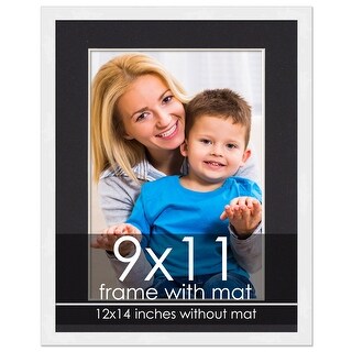 9x11 Frame with Mat - White 12x14 Frame Wood Made to Display Print or ...