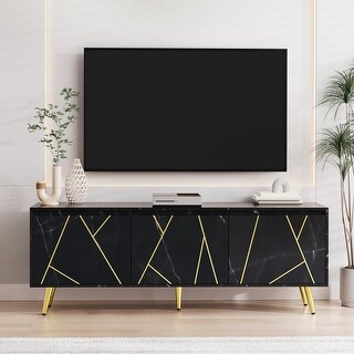 Modern TV Stand for 65" TVs, Concealed Storage, Easy Assembly, Multi ...