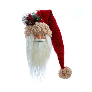 Set of 6 Red and White Santa Head Christmas Ornaments 10" - Bed Bath ...