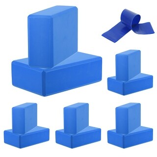 10Pcs Yoga Blocks & 1Pcs Resistance Band Set EVA Dark Blue Yoga Blocks ...