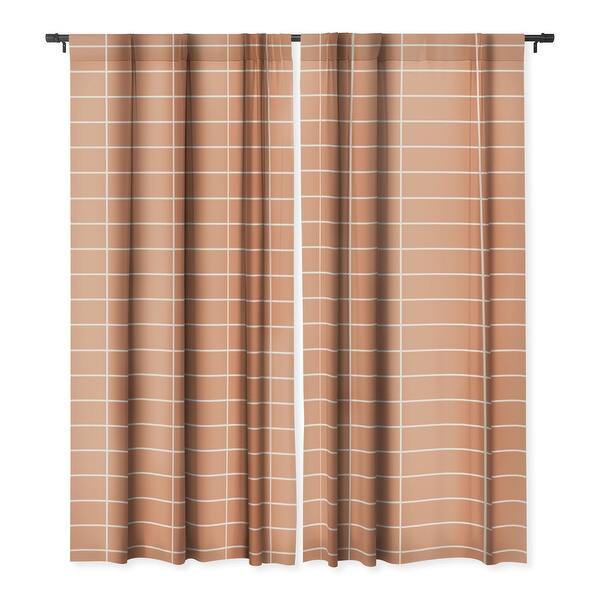 Colour Poems Grid XXV Peach Fuzz Window Curtain (Set of 2) - Bed Bath ...