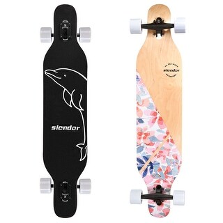 42 in. Flower Shape Longboard Skateboard Drop Through Deck Complete ...