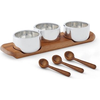 Nambe Triple Condiment Server with Spoons - Bed Bath & Beyond - 38164644