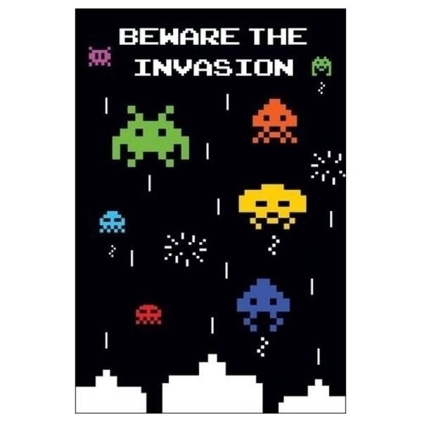 Space Invaders Beware The Invasion Poster Poster Print Item ...
